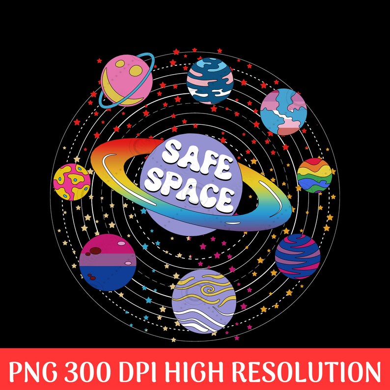 Safe Space PNG, Pride Month Retro PNG, Gay Bisexual Pansexual Asexual ...