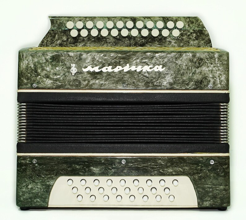 Vintage Bayan Accordion Garmoshka Folk Garmon Marichka Ukraine Button ...