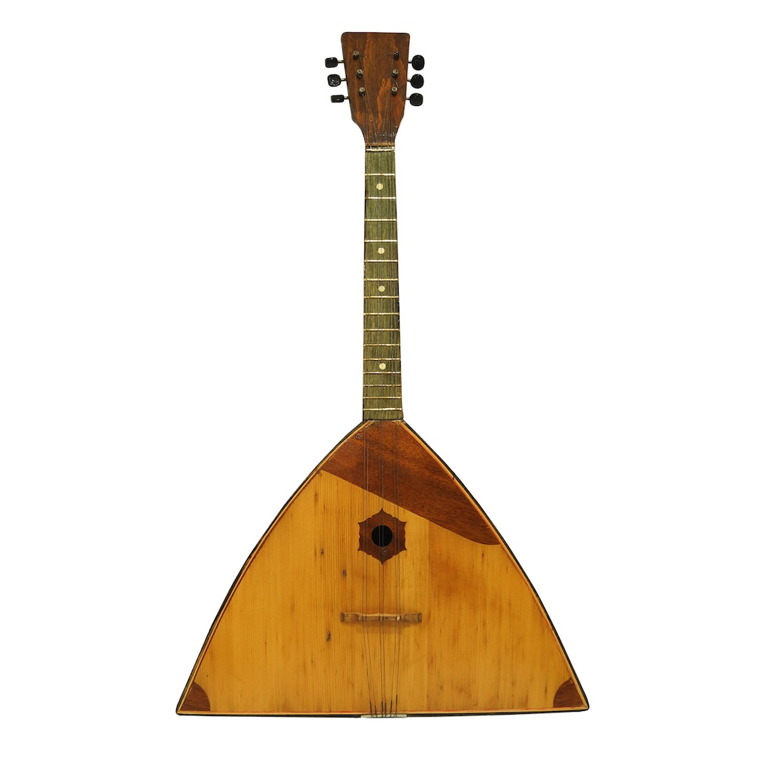 Vintage Antique Balalaika, 6 Strings, Natural Wood, Luxury Folk Musical ...