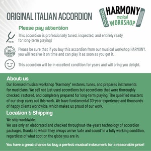 Dallape Organtone 5 Row Button Accordion 120 Bass, Made in Italy ...