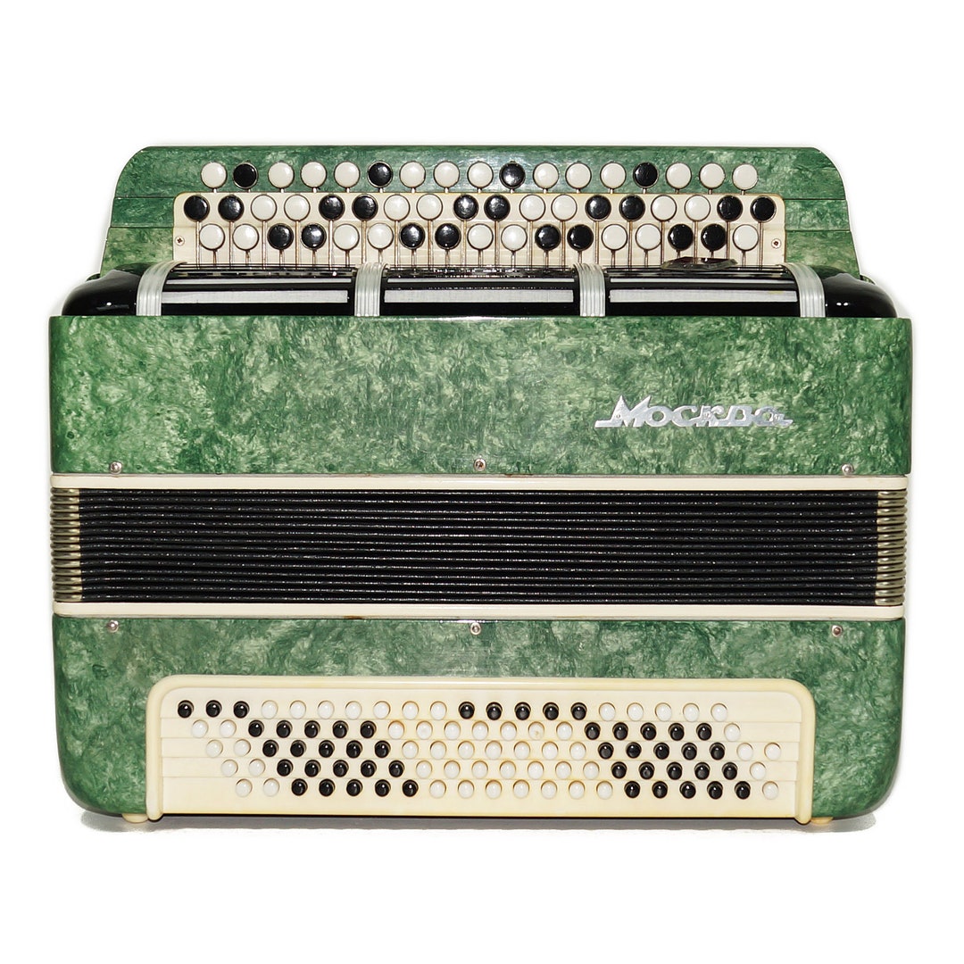 3 Row Chromatic Button Accordion Russian Bayan Moscow New Straps 2102 ...