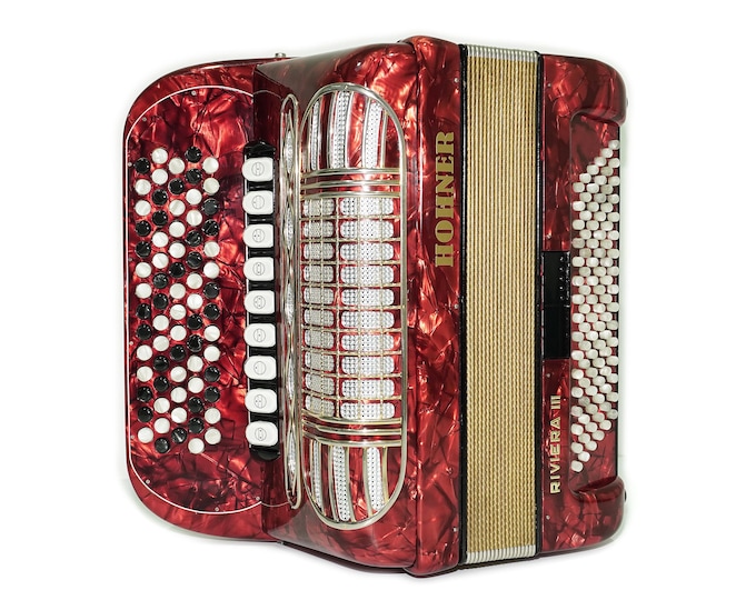 Vintage Hohner Riviera III 5 Row Button Accordion Bayan Made in Germany ...