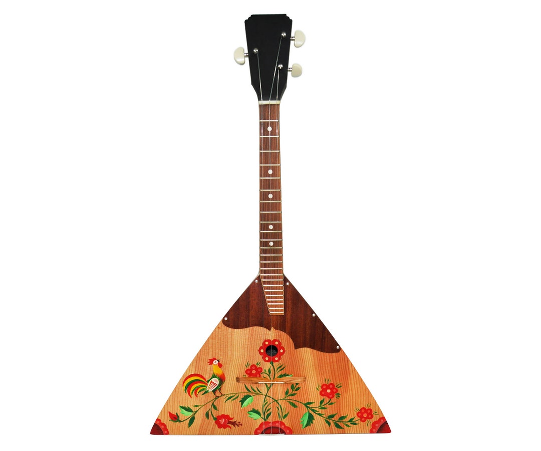 Folk Ukrainian Balalaika 3 Strings Prima Handmade Painted, Natural Wood ...