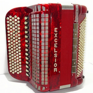 Double Cassotto Excelsior Button Accordion 120 Bass, Made in Italy, C ...