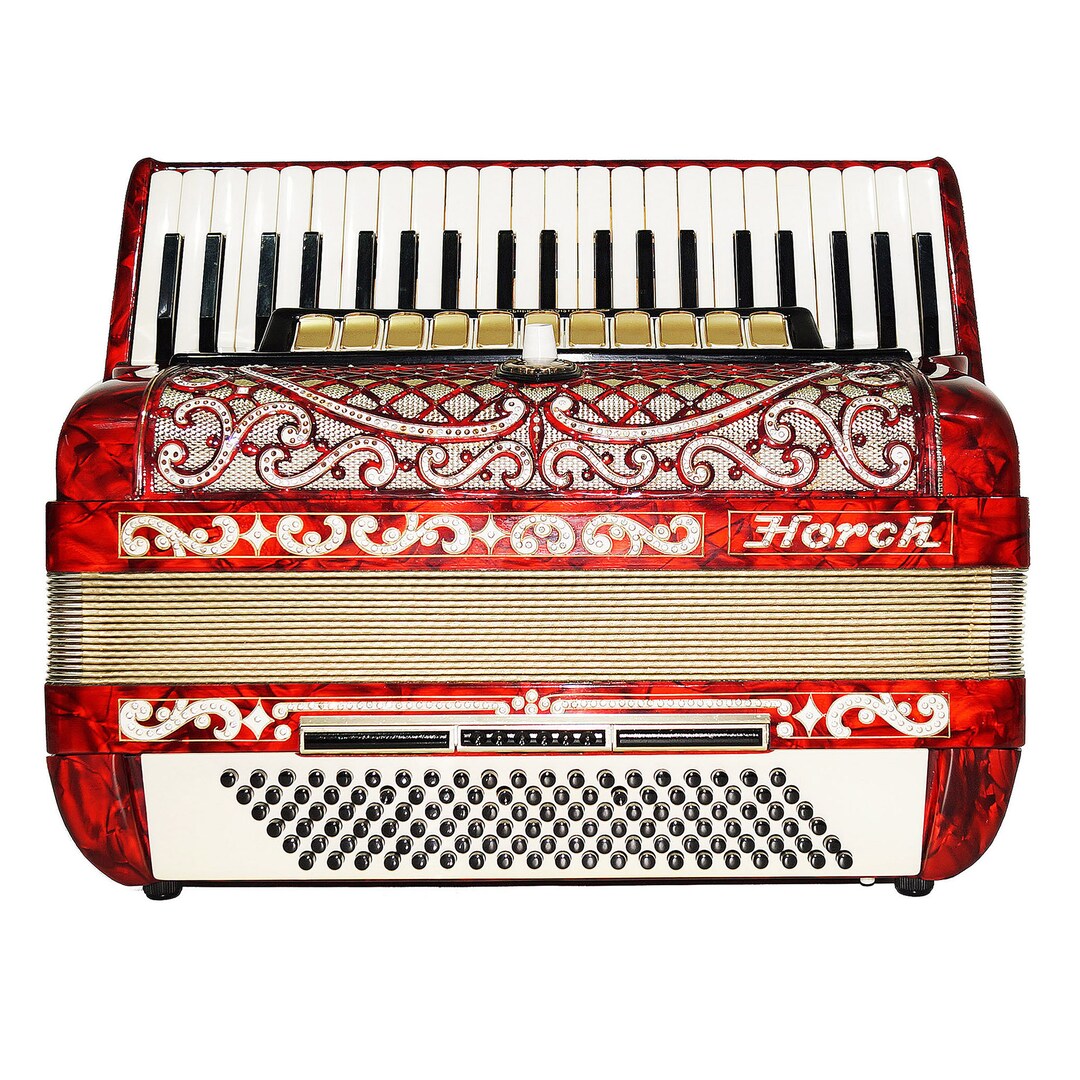 Full Size Horch Deluxe Piano Accordion Made in Germany New Straps Case ...
