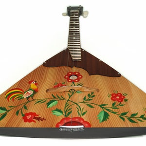 Folk Ukrainian Balalaika 3 Strings Prima Handmade Painted, Natural Wood ...