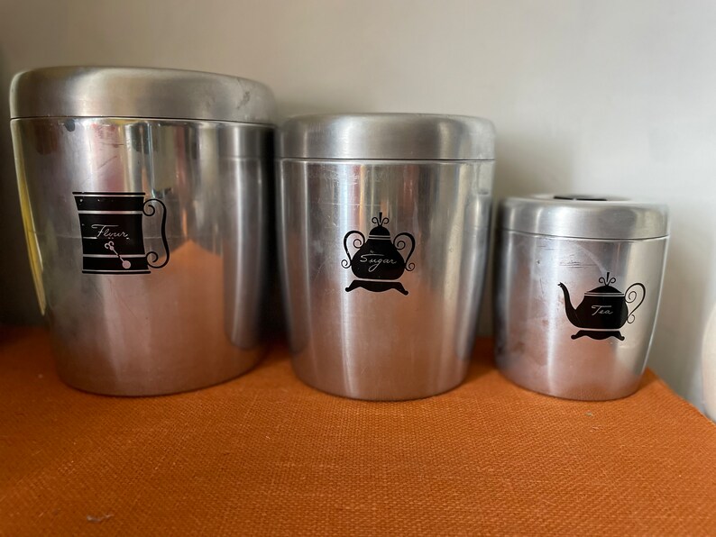 Vintage Kitchen Canisters American 50s Style - Etsy
