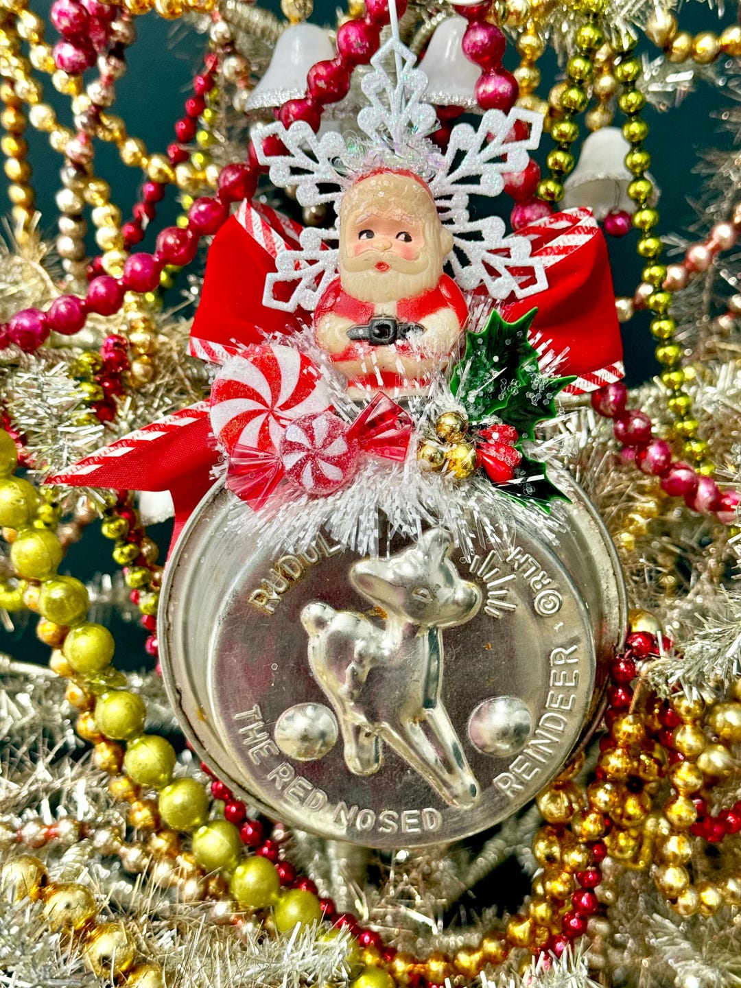 Vintage Rudolph the Red Nosed Reindeer RLM Cake Tin Pan Ornament ...