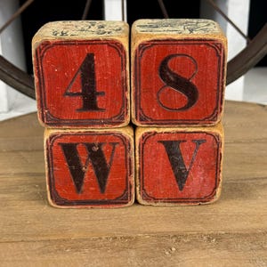 Antique Wooden Nursery Rhyme Block Victorian 1800s 19th Century Set of ...