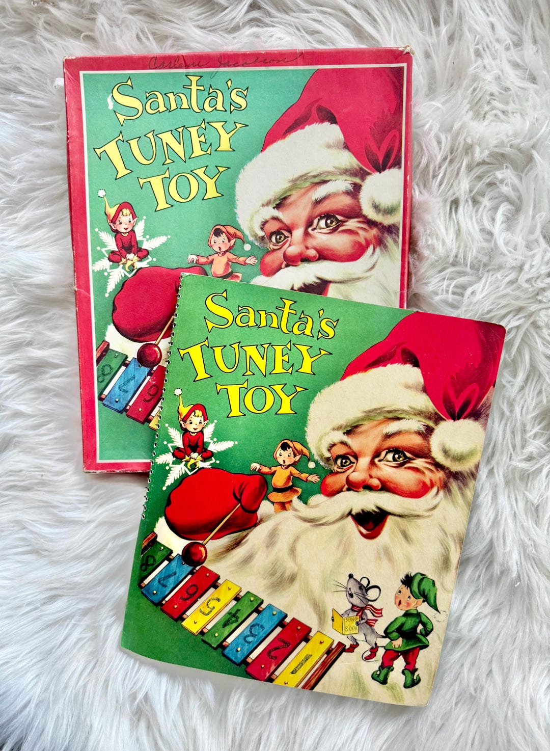 Vintage Christmas Book With Box and Xylophone 1956 Santa’s Tuney Toy - Etsy