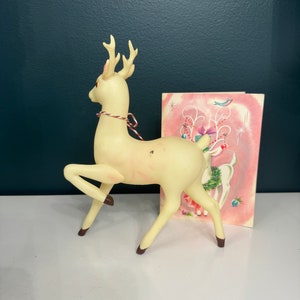 Celluloid Christmas Reindeer Vintage White Minty Decor Decoration 12 - Etsy