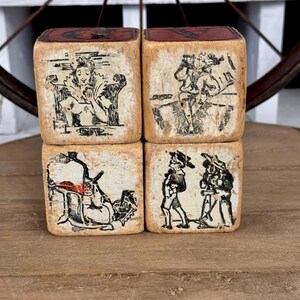 Antique Wooden Nursery Rhyme Block Victorian 1800s 19th Century Set of ...