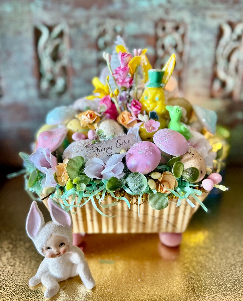 Vintage Easter 1950s Mid Century Modern Planter Rosbro Candy Container ...