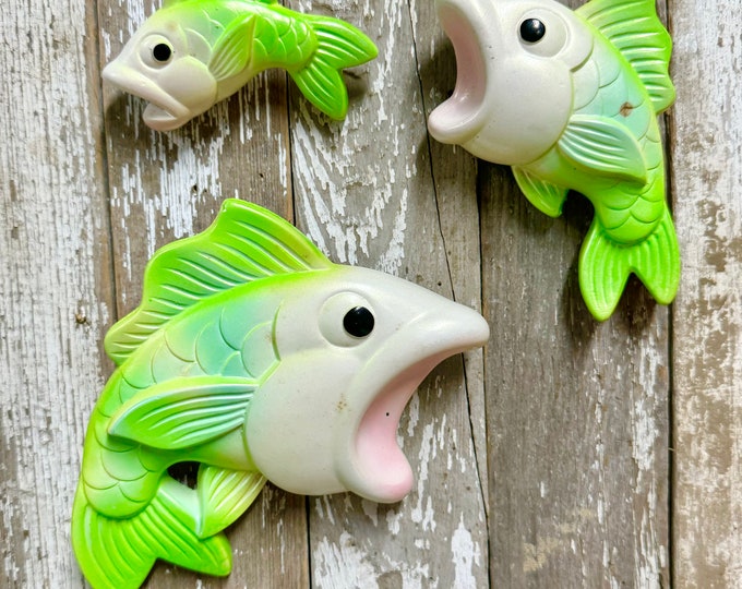 3 Green Chalkware Fish Miller 1972 Vintage - Etsy