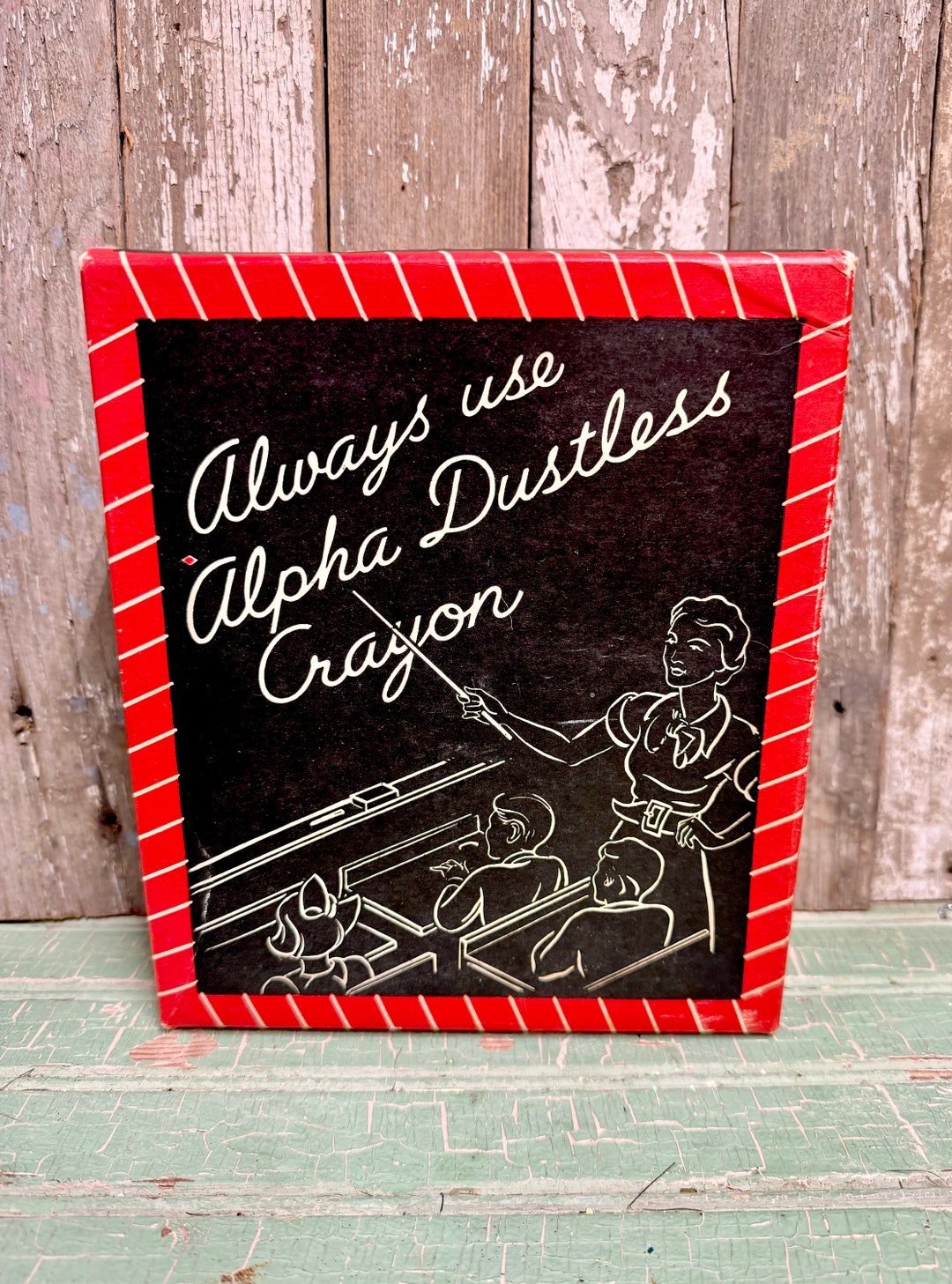 Vintage Alpha Crayon Box Back to School Decor - Etsy