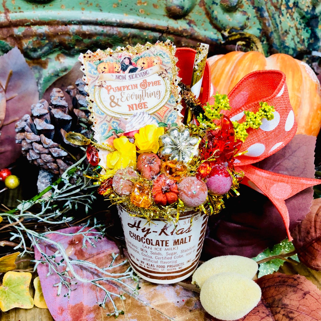 Vintage Fall Autumn Decoration Ornament Vintage Hy-klas Chocolate Malt ...