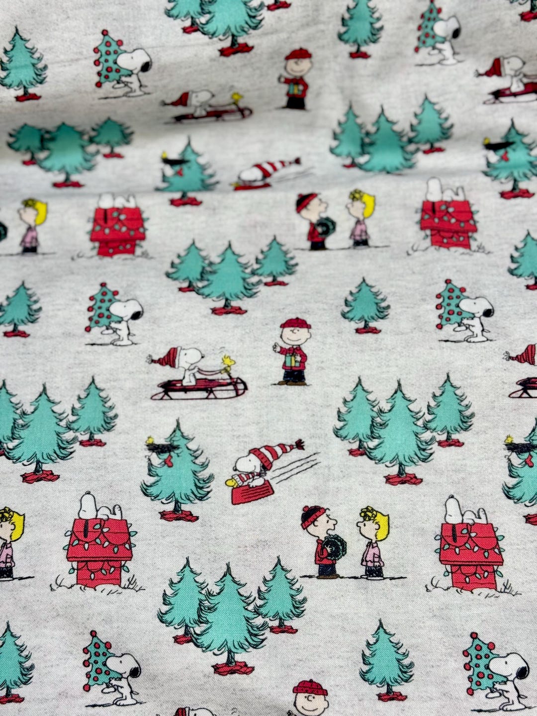 Vintage Christmas Material Charlie Brown Snoopy Peanuts Unused 3 Yds - Etsy