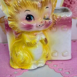 Enesco Winking Kitty Miss Priss Planter Vintage - Etsy