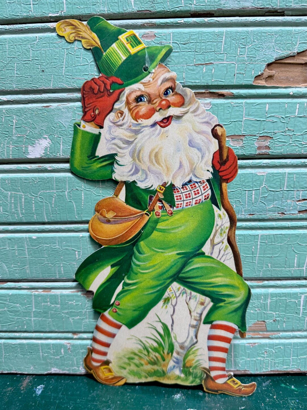 Vintage Leprechaun St. Patrick’s Day Dennison 1956 Die Cut - Etsy