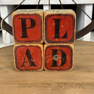 Antique Wooden Nursery Rhyme Block Victorian 1800s 19th Century Set of ...