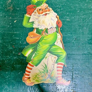 Vintage Leprechaun St. Patrick’s Day Dennison 1956 Die Cut - Etsy