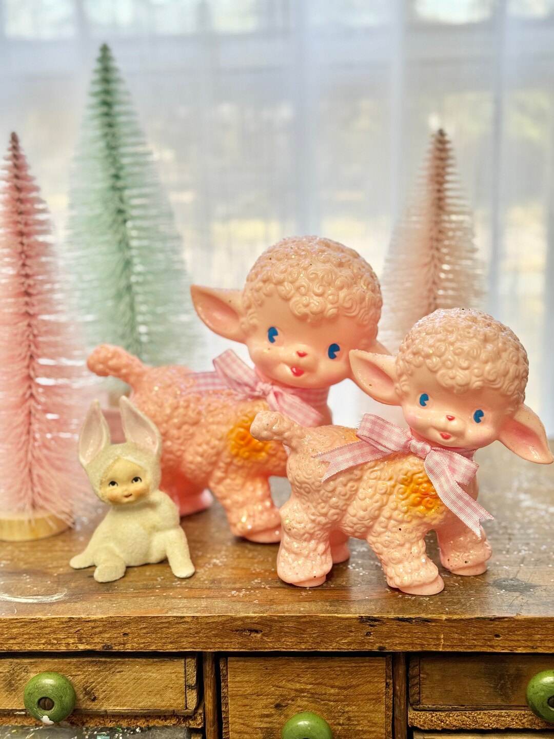 Easter Squeaky Lamb Pastel Pink Decor Decoration 5.5 - Etsy