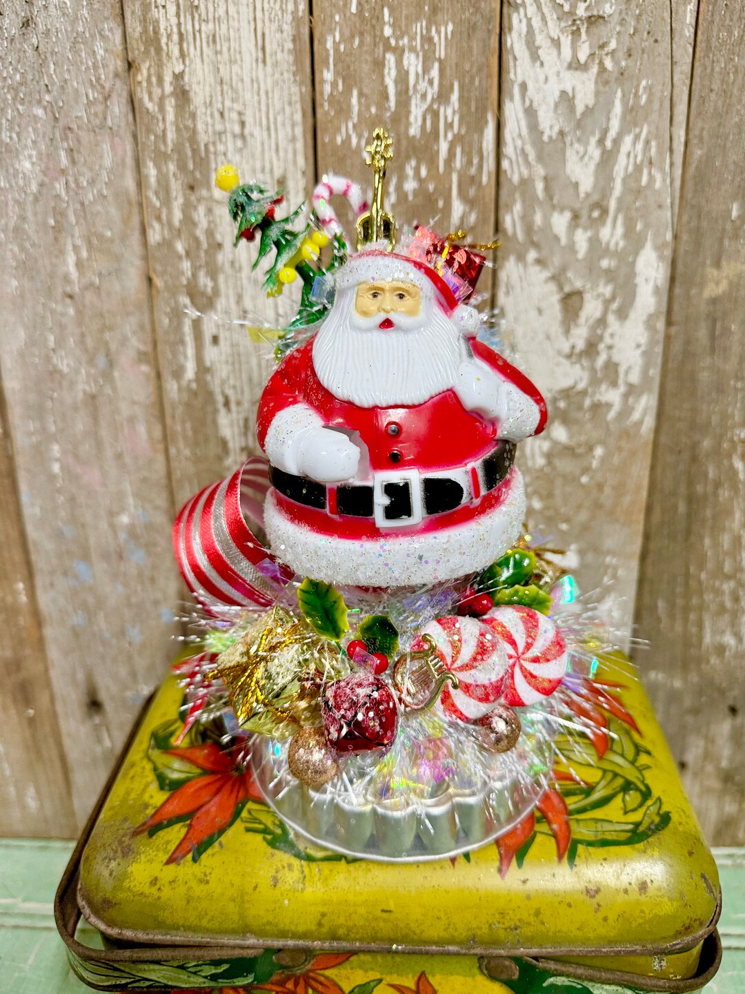 Vintage Christmas Santa Rosbro Santa Candy Container Decor Decoration ...