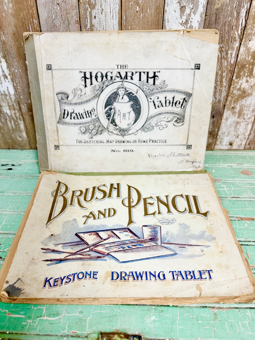 Antique Sketch Drawing Book Tablet Pair 1911 Vintage Artist - Etsy
