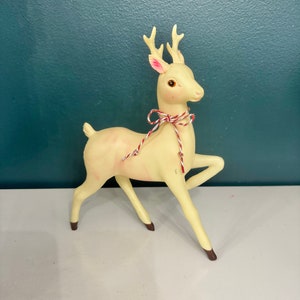 Celluloid Christmas Reindeer Vintage White Minty Decor Decoration 12 - Etsy