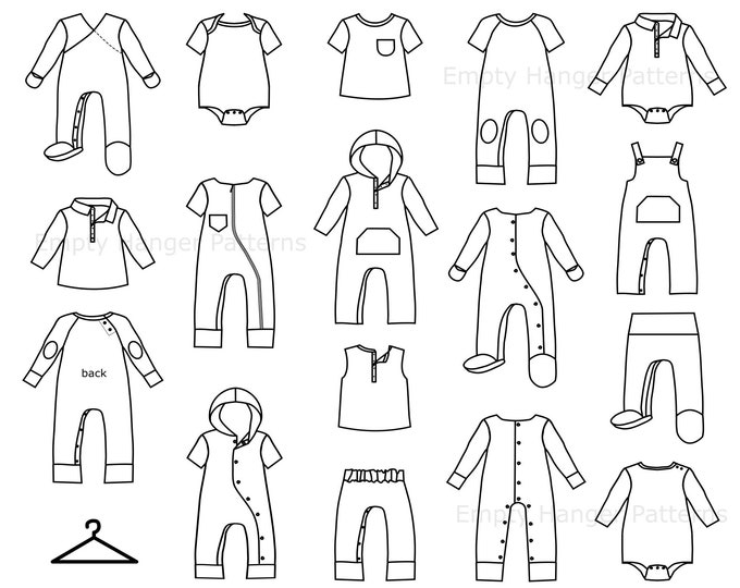 Essential Coverall Sewing Pattern for Babies, Footie and Cuff Style ...