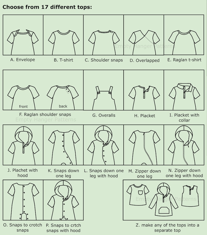 Green Bean Baby Set Digital Sewing Pattern - Etsy Canada