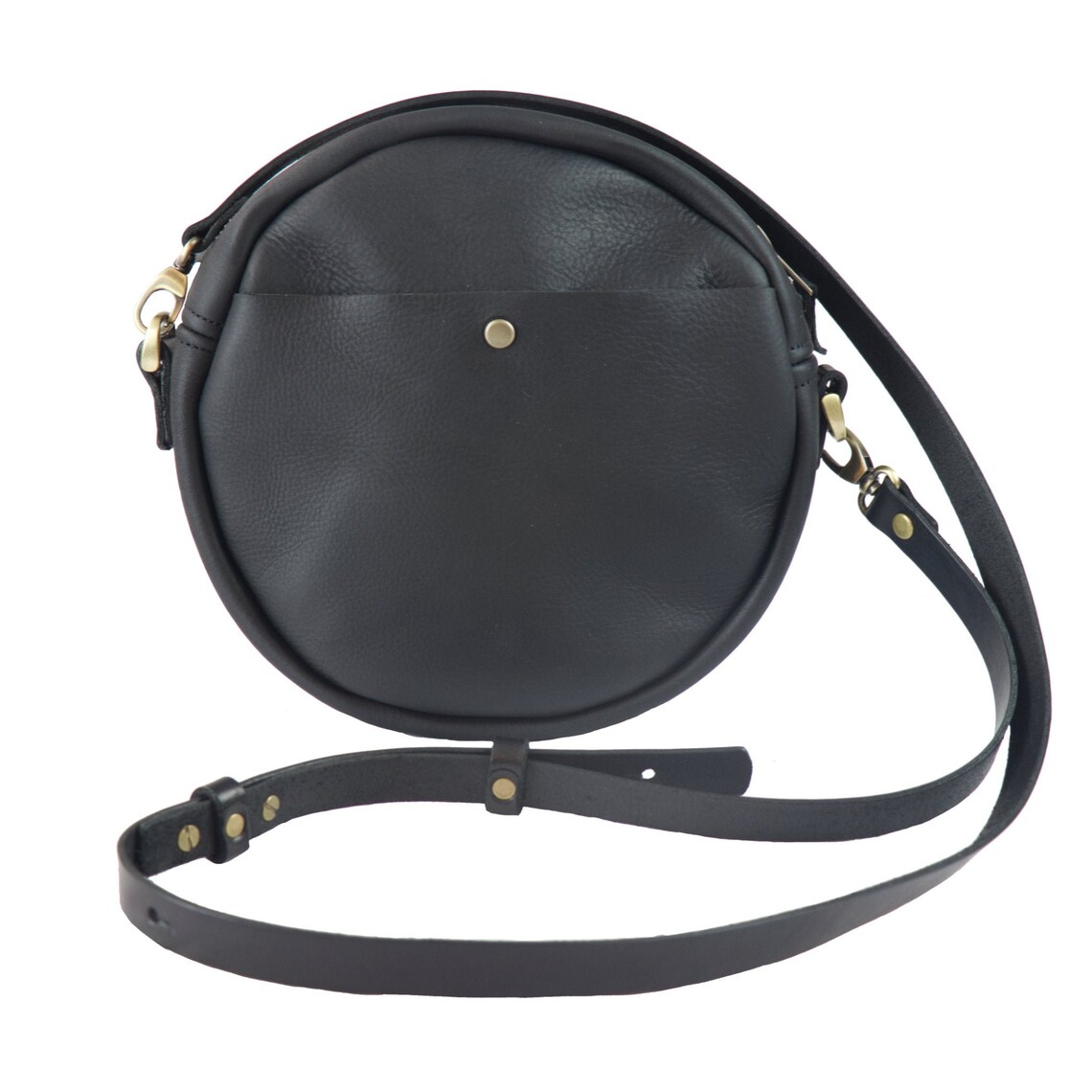 Leather Crossbody Bag, Circle Leather Bag, Crossbody Bag, Leather Purse ...