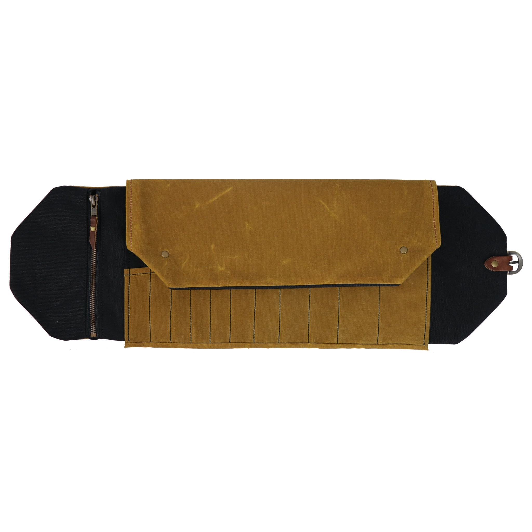 Waxed Canvas Tool Roll, Artist Roll, Knitting Case, Roll up Pencil Case ...
