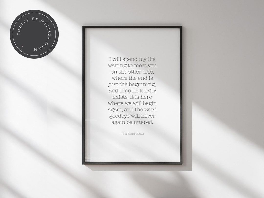 Spend My Life Zoe Clark-coates Quote Printable Wall Art, Beautiful ...