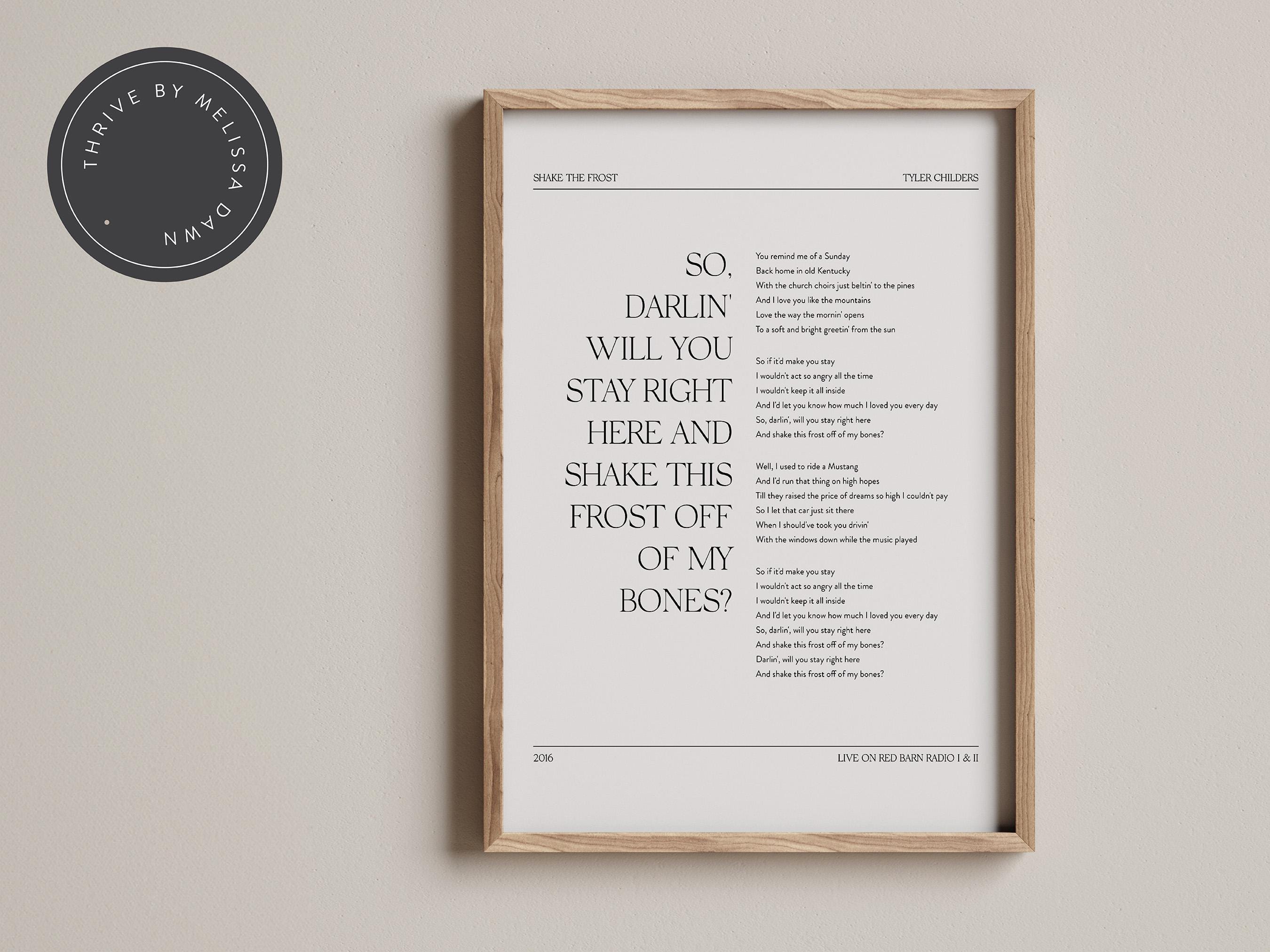 Tyler Childers 'shake the Frost' Print: Country Music Poster (digital ...