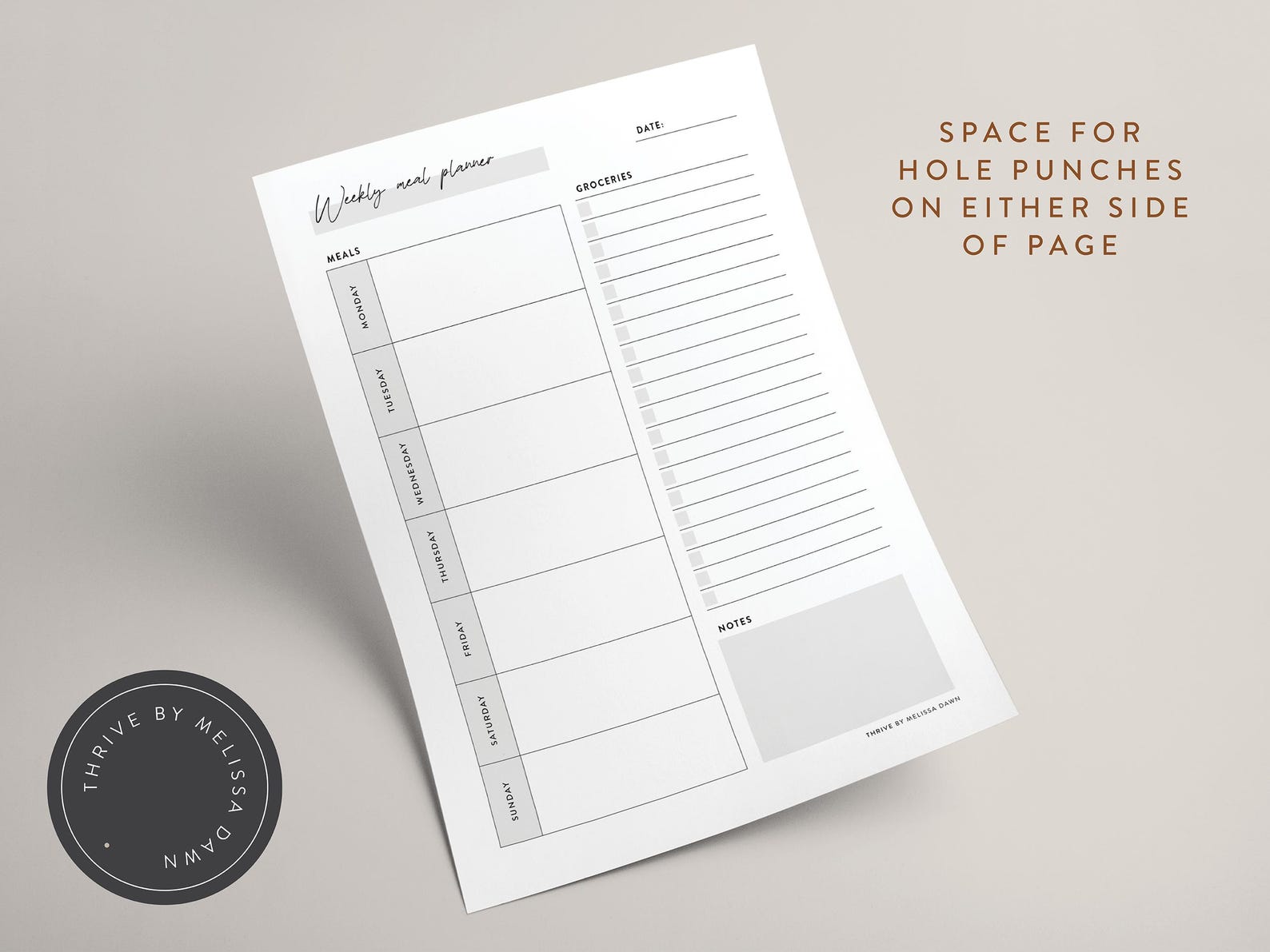 Weekly Meal Planner and Grocery List Printable Template, 7-day Meal ...