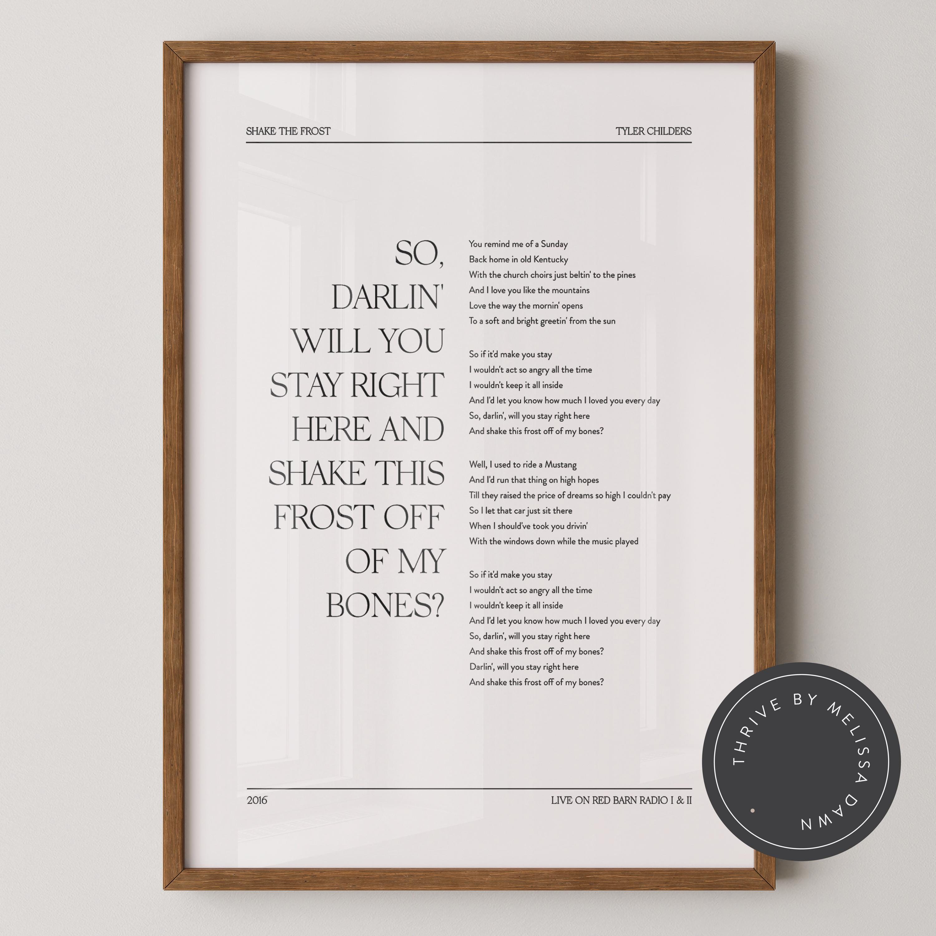 Tyler Childers 'shake the Frost' Print: Country Music Poster (digital ...