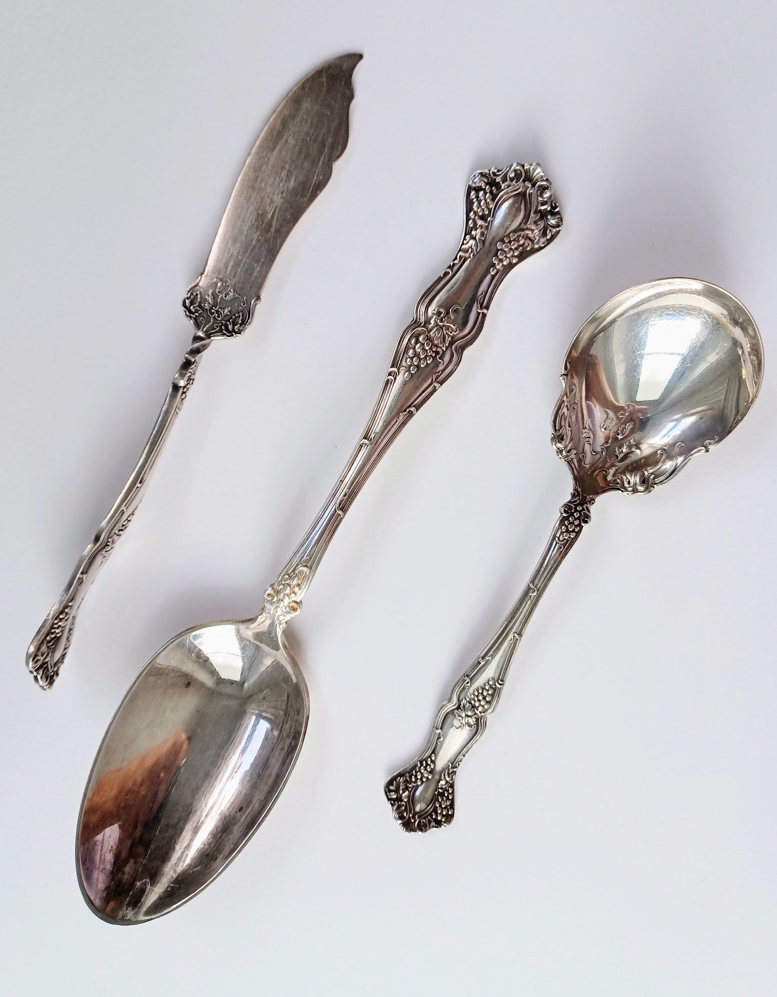 Rogers Brothers Grape Pattern Serving Set - Sugar, Butter, Spoon - Etsy