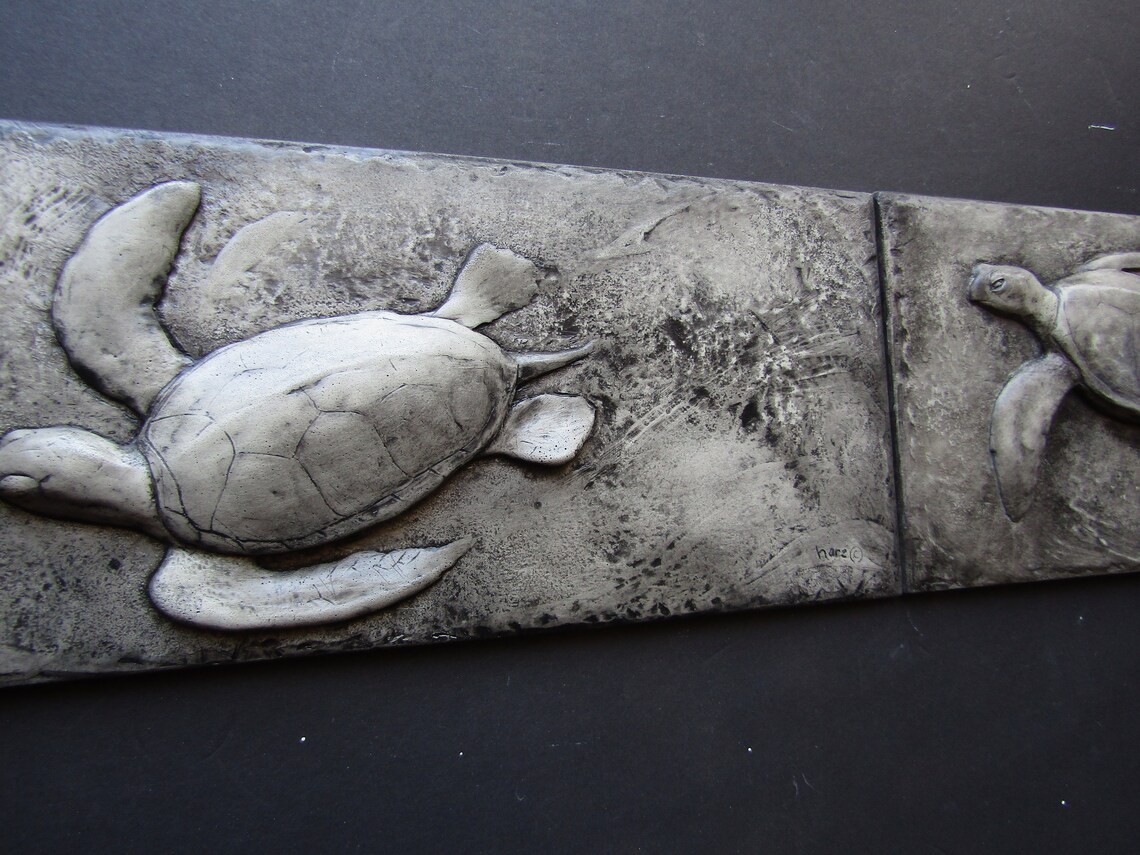 Concrete Gliding Green Sea Turtle Pair - Etsy