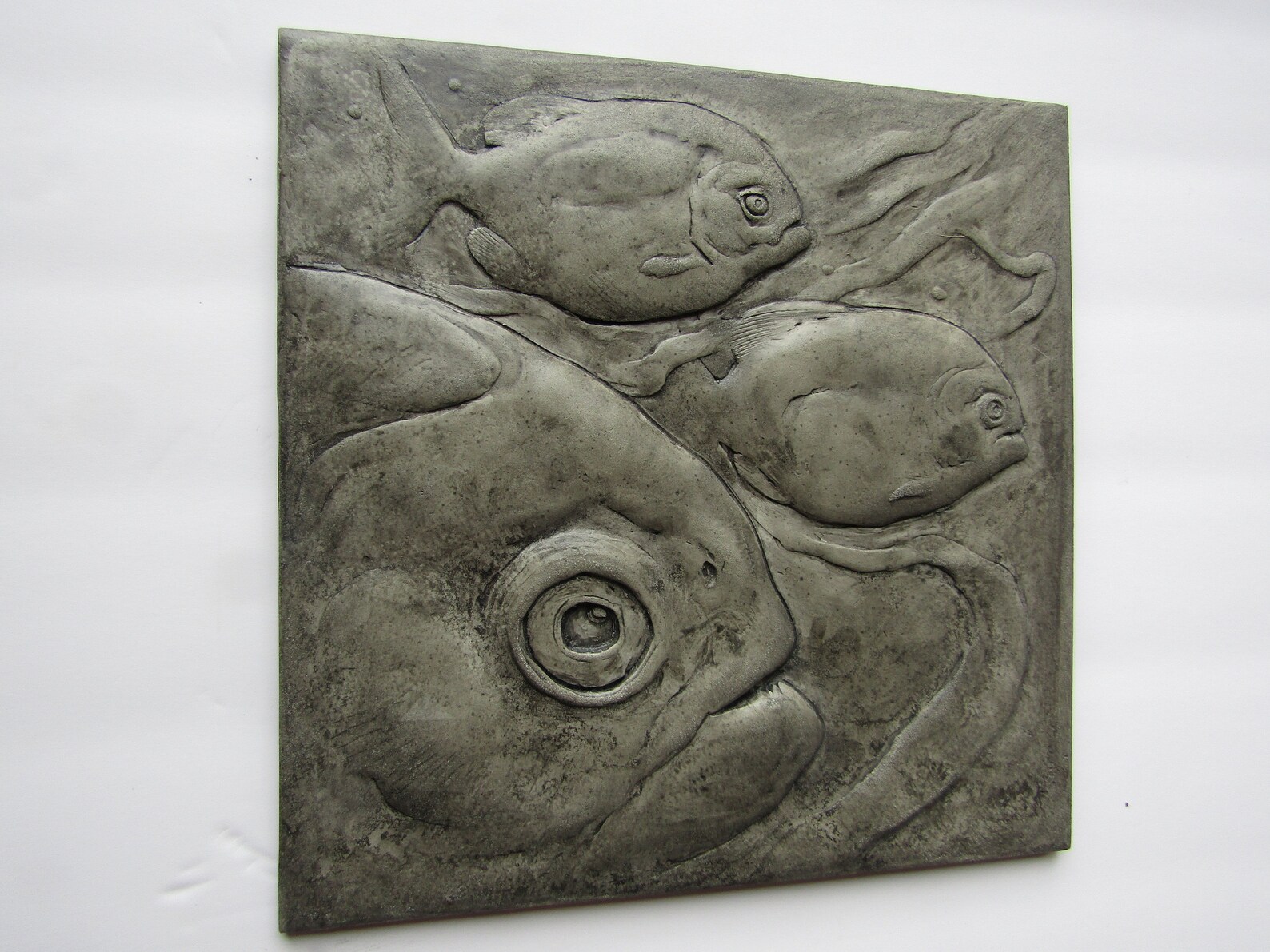 Piranha Concrete Bas Relief Art Tile ' Three Amigos' - Etsy