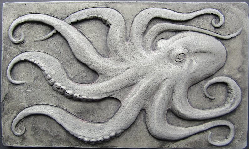 Friendly Octopus Concrete Decorative Relief Sculpture Tile - Etsy