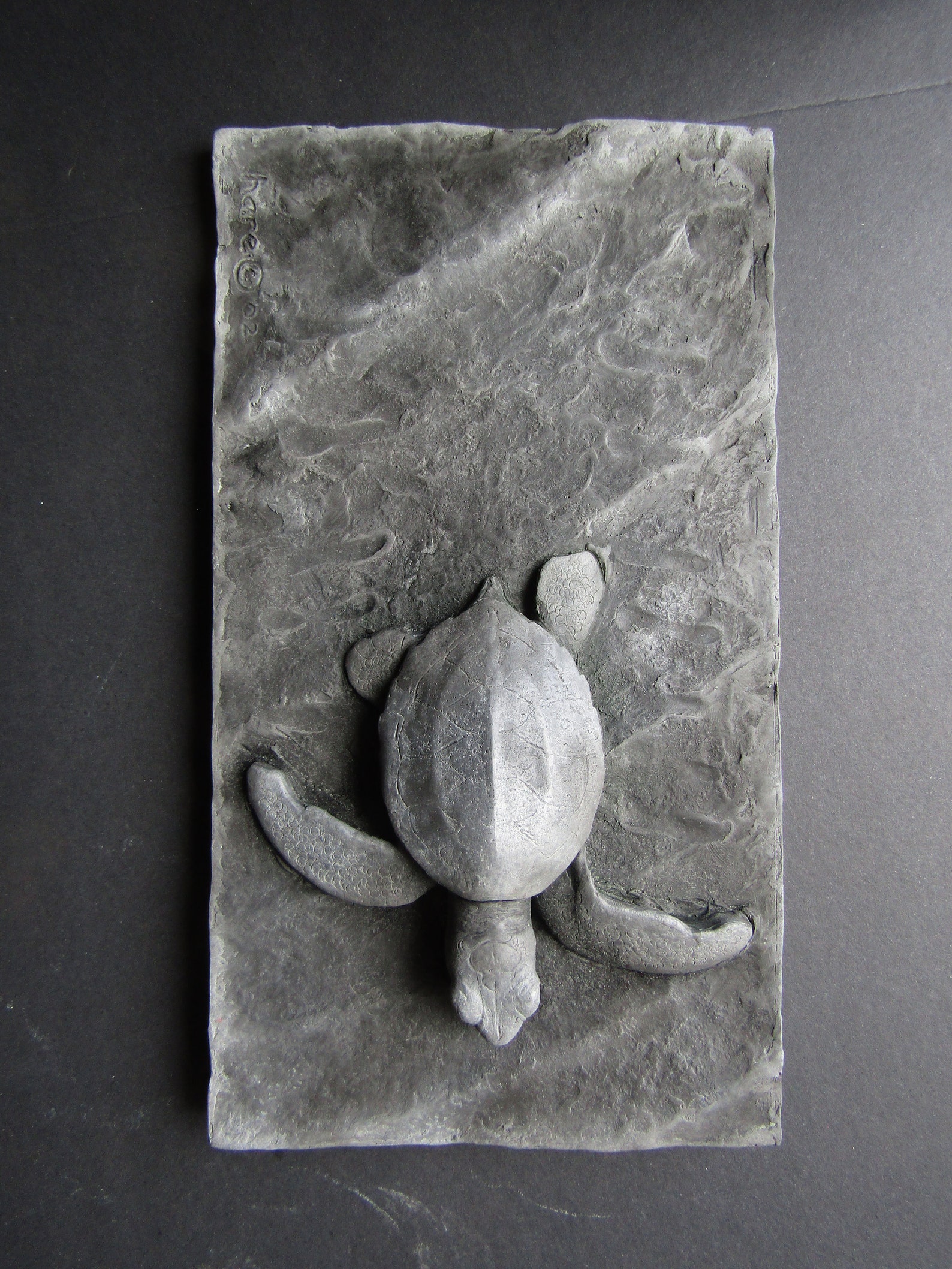 Sea Turtle Hatchling Concrete Art Tile Wall Sculpture - Etsy