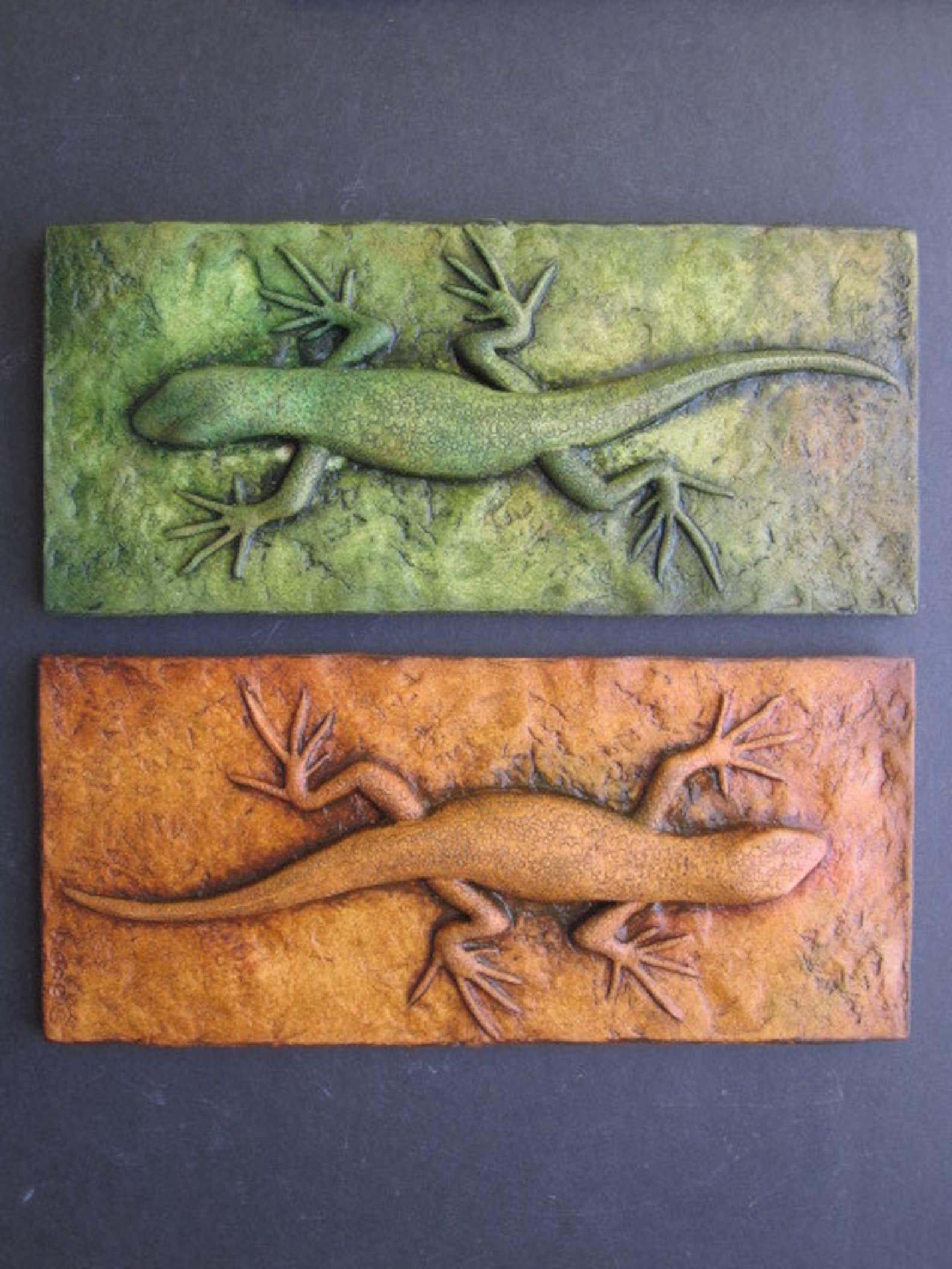 Lizard Wall Sculpture Colorful Art Tile - Etsy