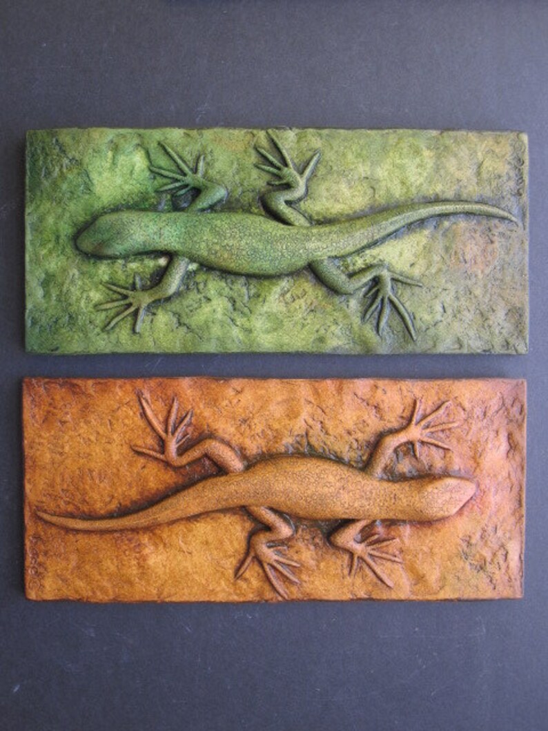 Lizard Wall Sculpture Colorful Art Tile - Etsy