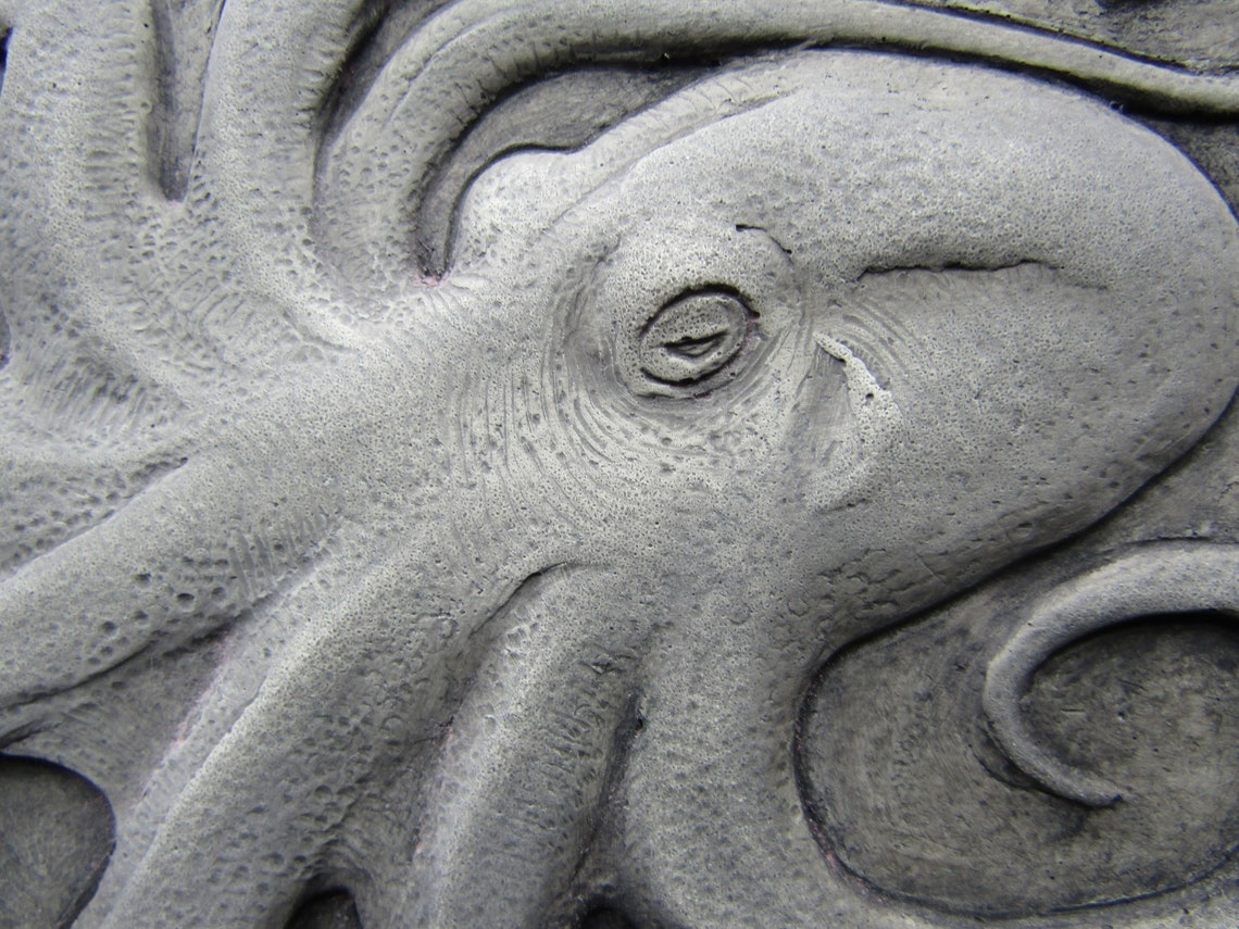 Friendly Octopus Concrete Decorative Relief Sculpture Tile - Etsy