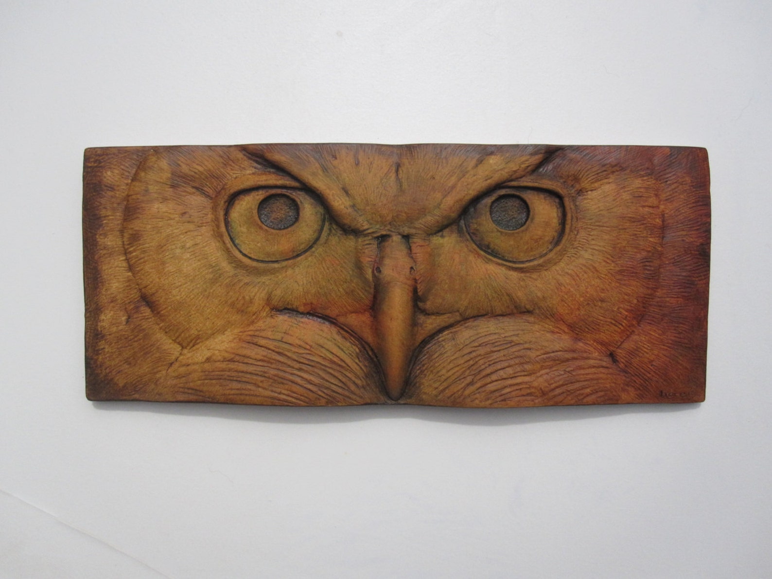 Great-horned Owl Stare Sculpted Tile Nature Gift Fine Art - Etsy