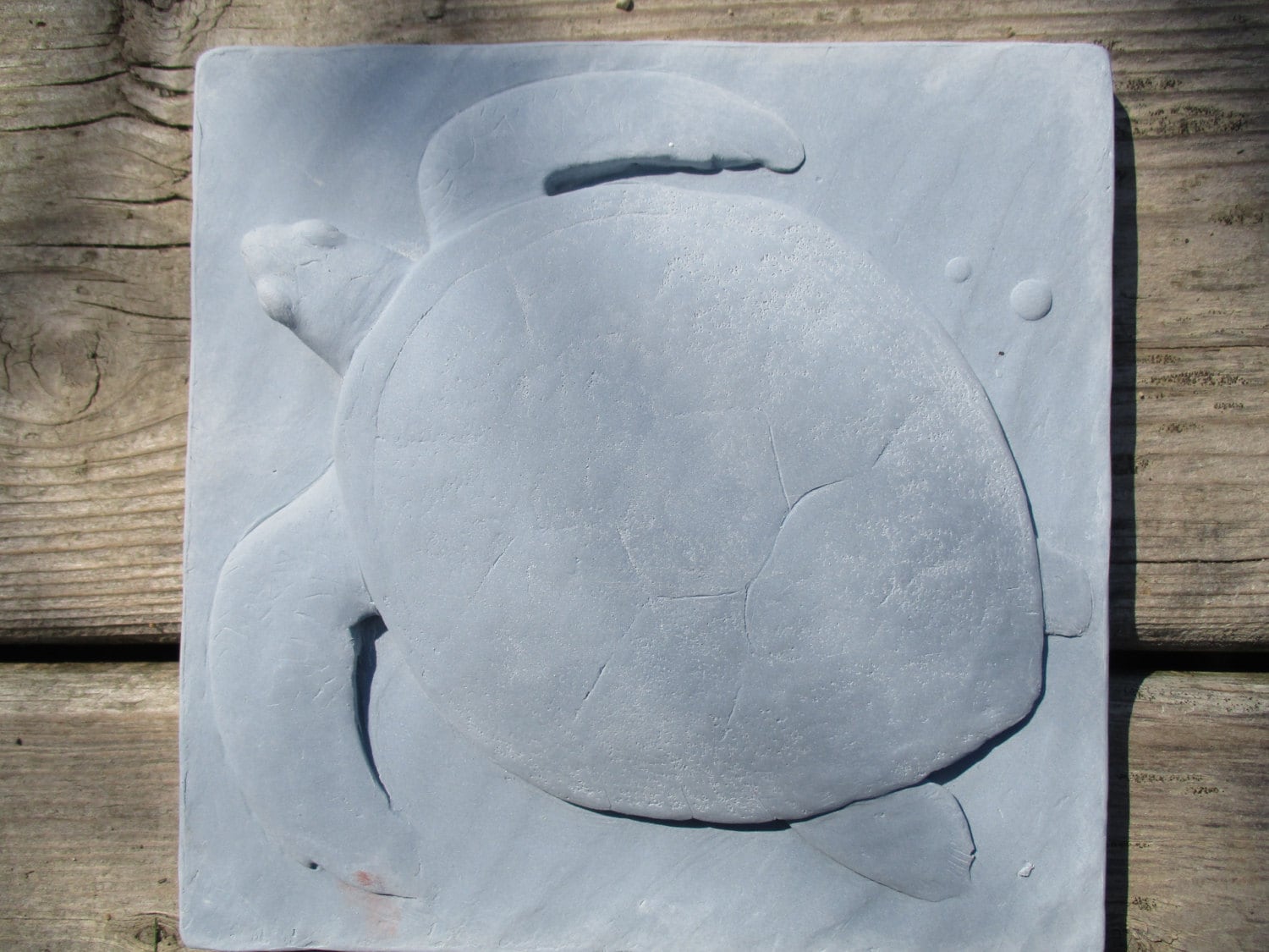 Swimming Turtle Concrete Sculpted Picture Tile | Etsy