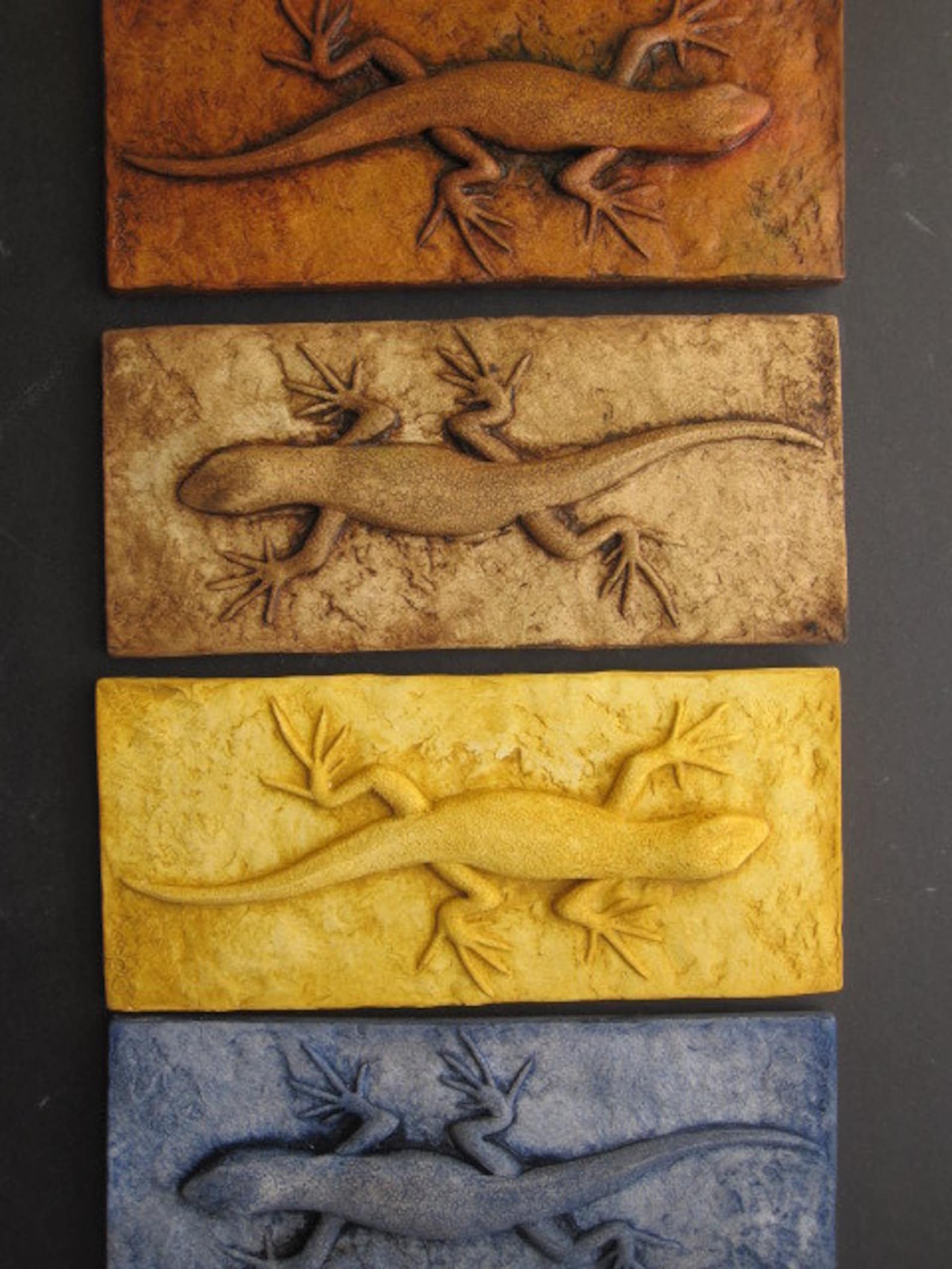 Lizard Wall Sculpture Colorful Art Tile - Etsy