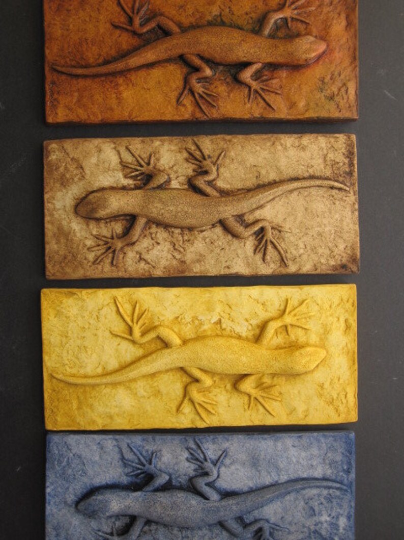 Lizard Wall Sculpture Colorful Art Tile - Etsy