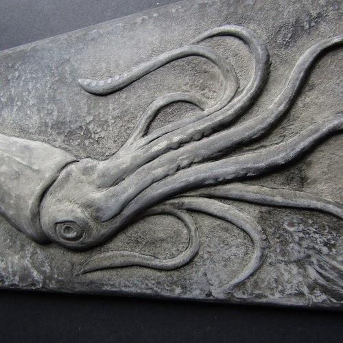 Concrete Cuttlefish Wall Sculpture Art Tile - Etsy